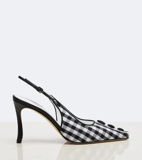 Manolo Blahnik Alexa Checked Slingback Pumps
