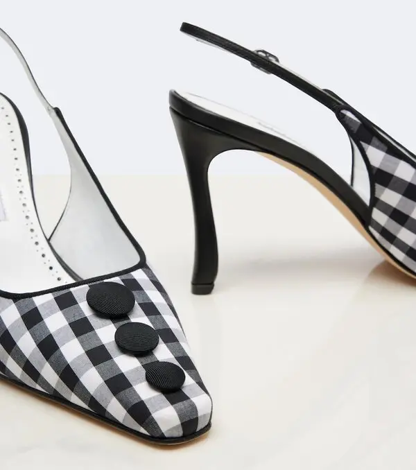 Manolo Blahnik Alexa Checked Slingback Pumps