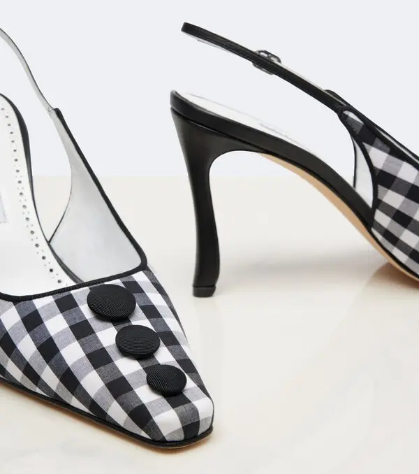 Manolo Blahnik Alexa Checked Slingback Pumps