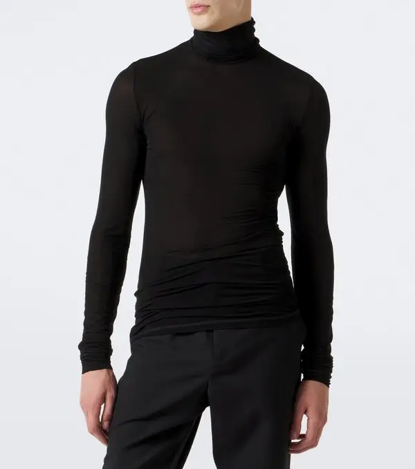 Saint Laurent Jersey Turtleneck Top