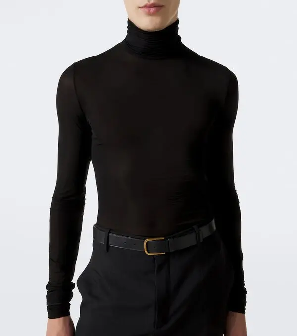 Saint Laurent Jersey Turtleneck Top
