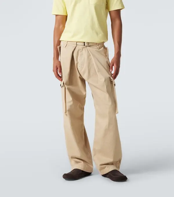 Loewe Cotton Satin Cargo Pants With Belt