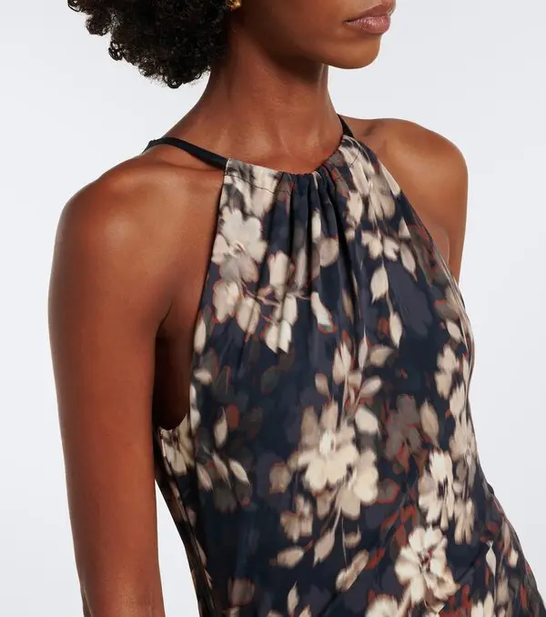 Simkhai Cerin Gathered Floral Halterneck Maxi Dress - Multicoloured