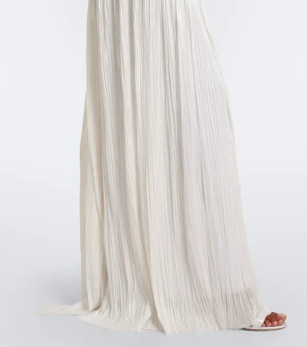 MARIA LUCIA HOHAN Kamina Cutout Silk Tulle Bustier Gown - White