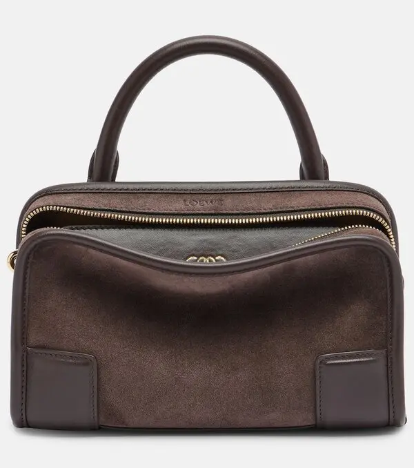Loewe Amazona 180 Mini Suede Top-handle Bag - Brown
