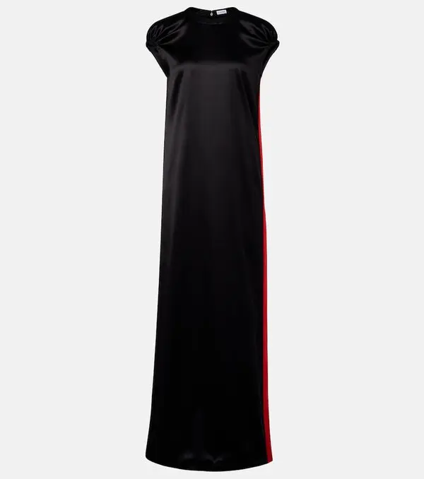Loewe Silk-blend Satin Maxi Dress - Black
