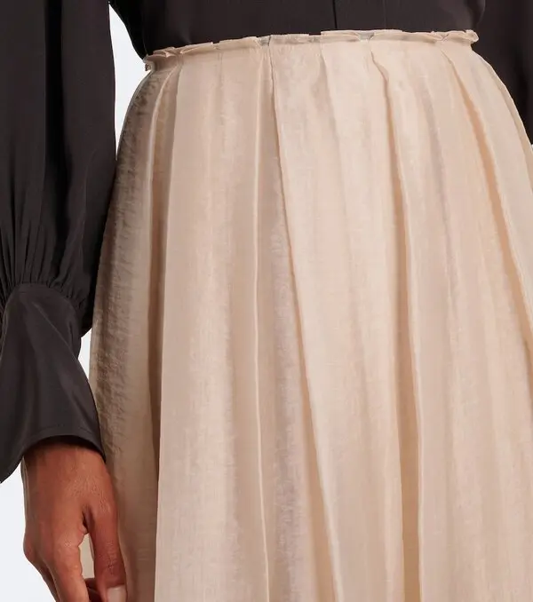 Vince Layered Pleated Midi Skirt - Pink