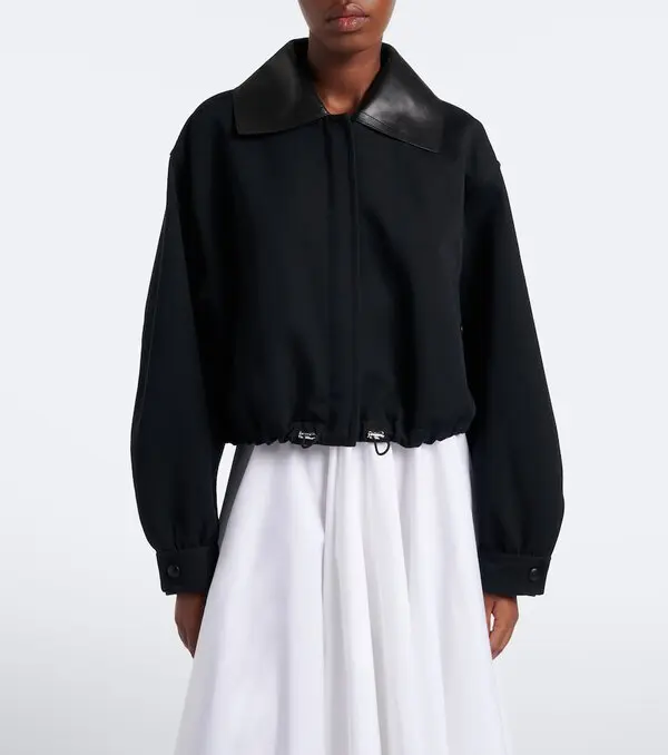 Givenchy Leather-trimmed Cotton And Wool Jacket