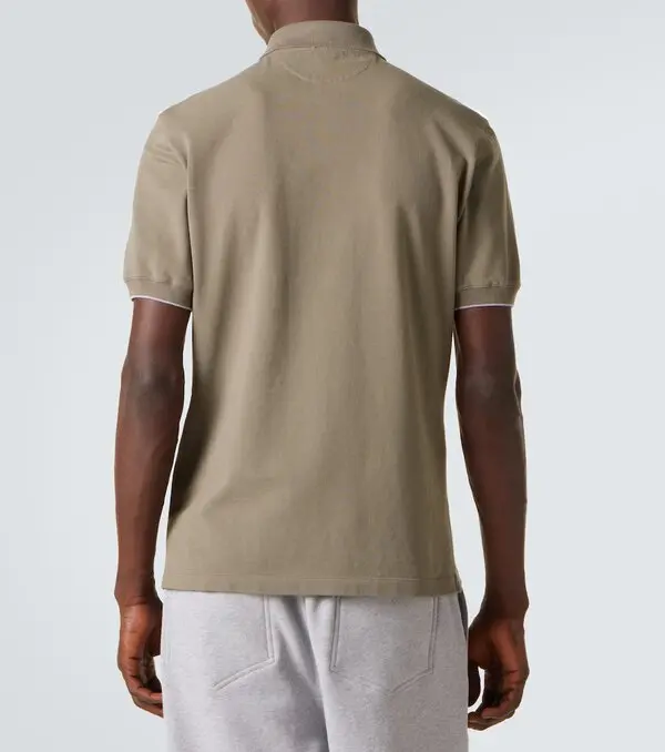Brunello Cucinelli Logo Cotton Piqué Polo Shirt