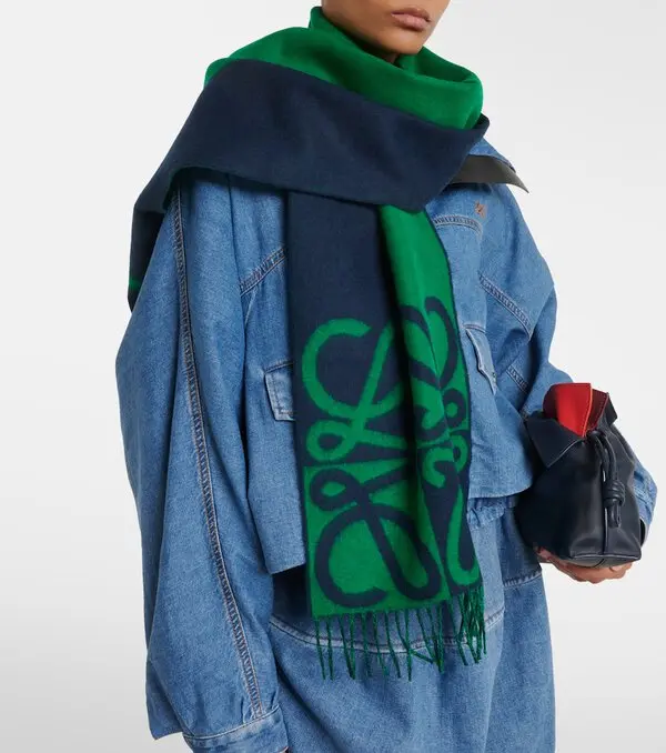 Loewe Anagram Wool And Cashmere Scarf