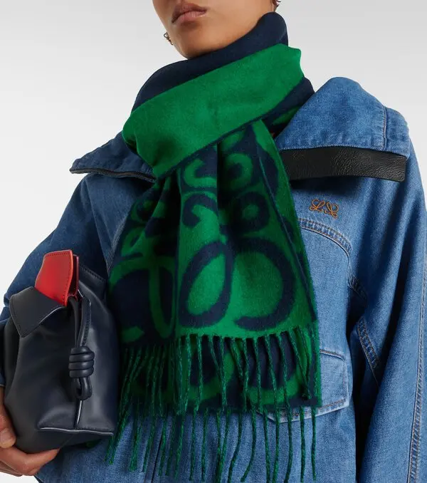 Loewe Anagram Wool And Cashmere Scarf
