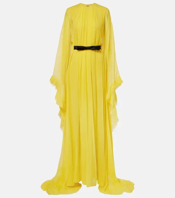 Givenchy Belted Silk Gown - Yellow