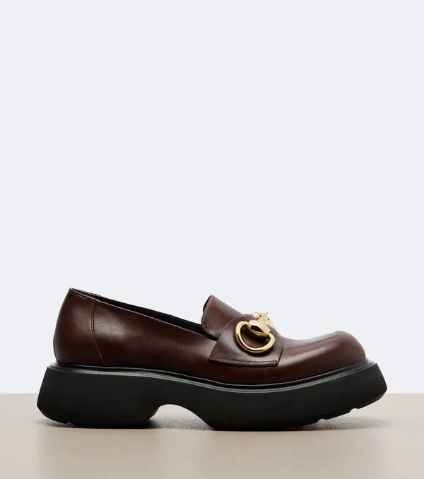 Gucci Brittany Horsebit Leather Platform Loafers