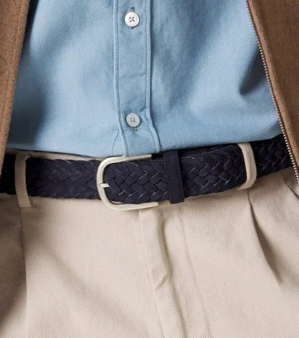 Canali Braided Suede Belt
