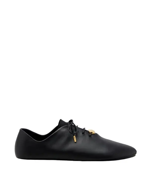 Loewe Pebble Soft Leather Lace-up Sneakers - Black