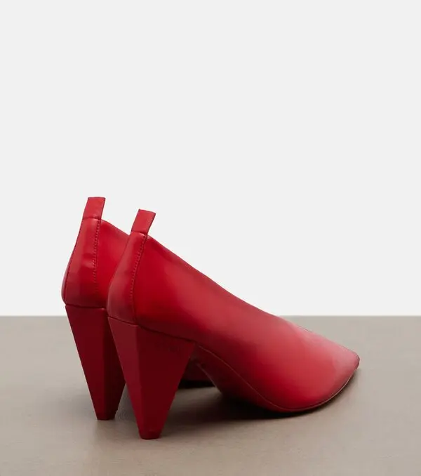 Loewe Origami Cubic Leather Pumps - Red