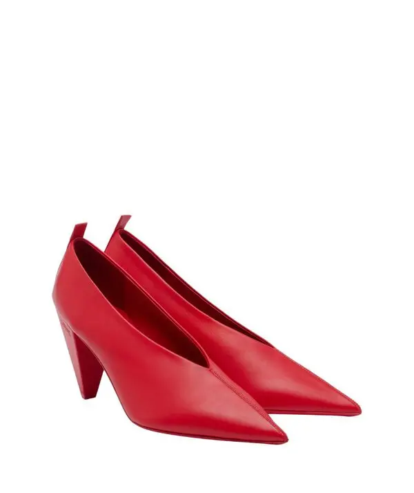 Loewe Origami Cubic Leather Pumps - Red