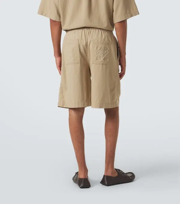 Loewe Cotton Bermuda Shorts - Beige