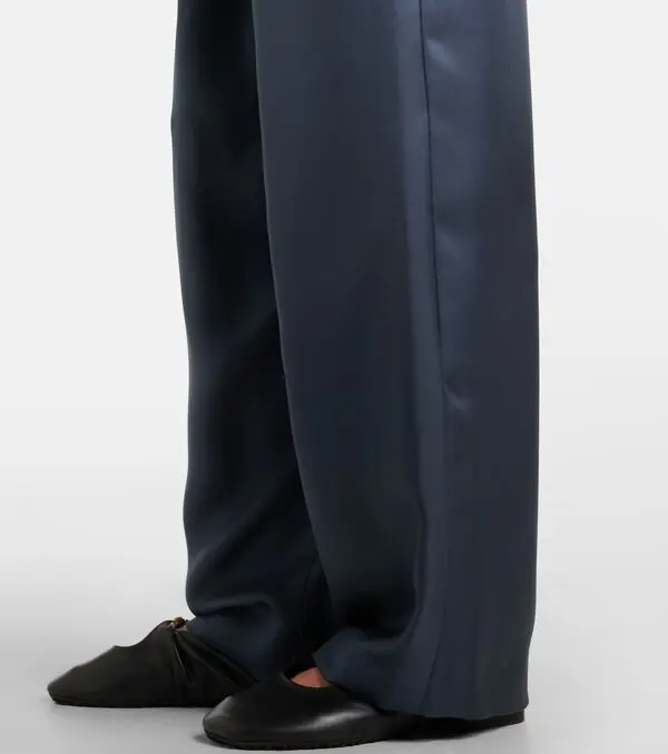 Loewe Logo Silk Wide-leg Pants
