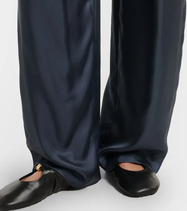 Loewe Logo Silk Wide-leg Pants