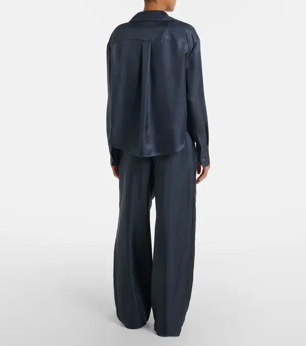 Loewe Logo Silk Wide-leg Pants