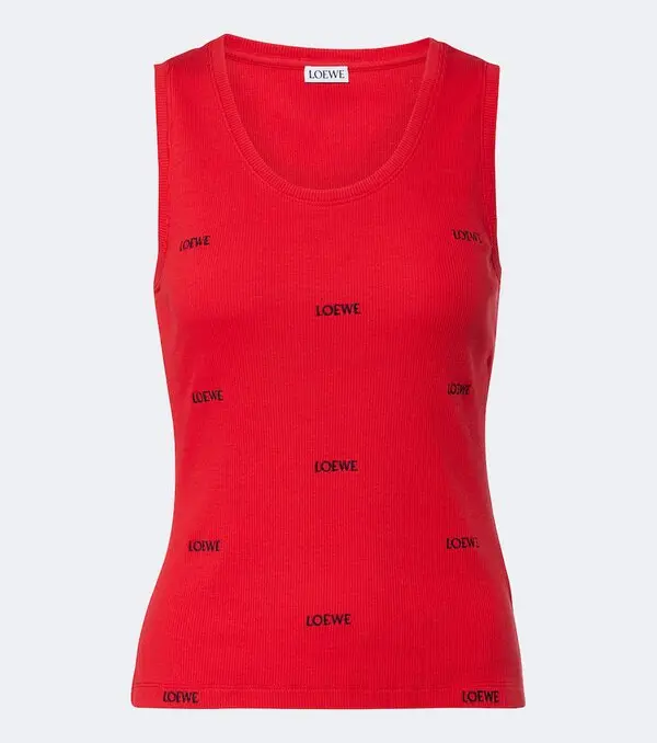 Loewe Logo Ribbed-knit Cotton-blend Tank Top
