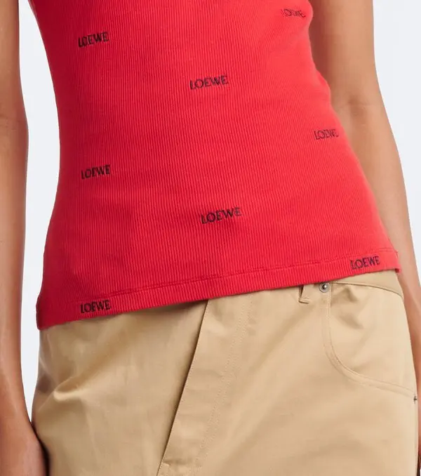 Loewe Logo Ribbed Cotton-blend Tank Top