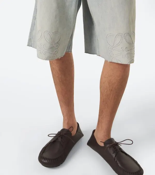 Loewe Anagram Faded Denim Bermuda Shorts