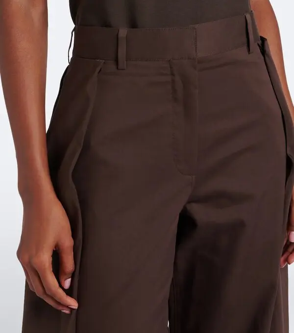 Loewe Cotton And Silk Gabardine Barrel-leg Pants - Brown