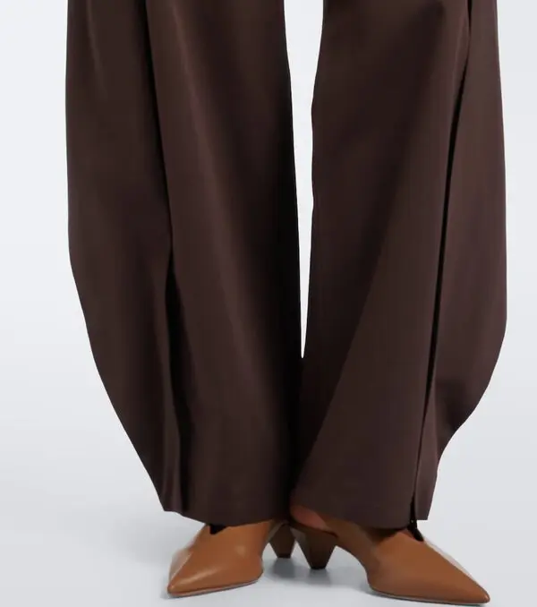 Loewe Cotton And Silk Gabardine Barrel-leg Pants - Brown