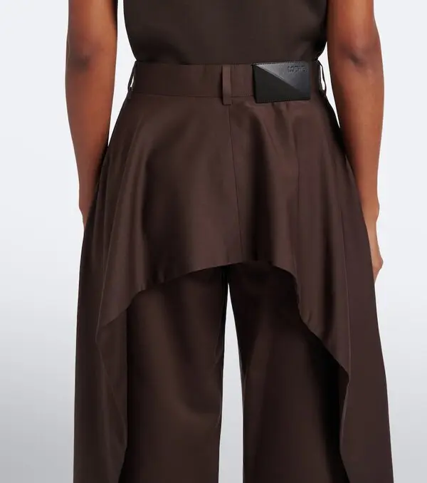 Loewe Cotton And Silk Gabardine Barrel-leg Pants - Brown