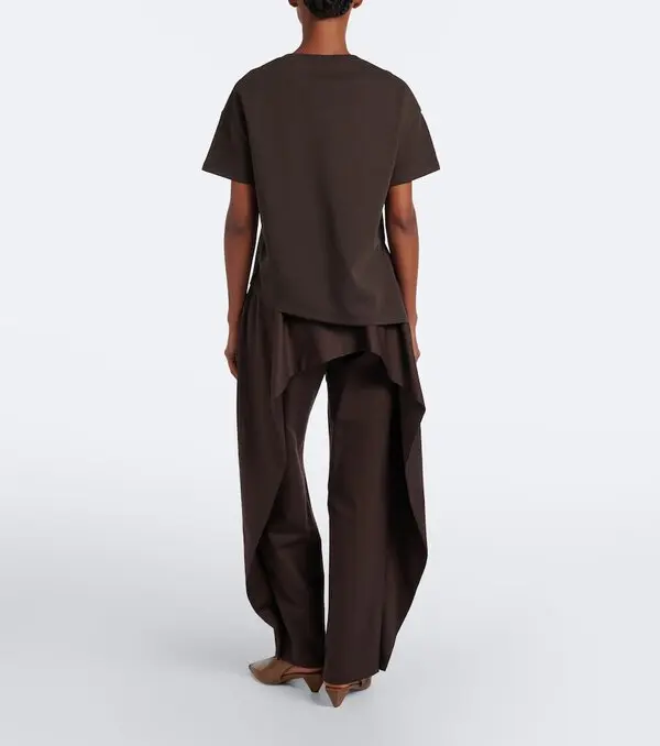 Loewe Cotton And Silk Gabardine Barrel-leg Pants - Brown