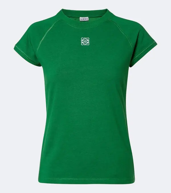 Loewe Anagram Cotton-blend T-shirt - Green