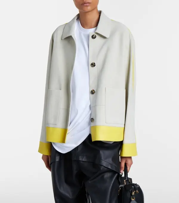 Loewe Suede And Leather Trimmed Jacket - Beige