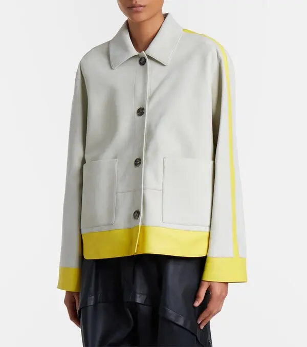 Loewe Suede And Leather Trimmed Jacket - Beige
