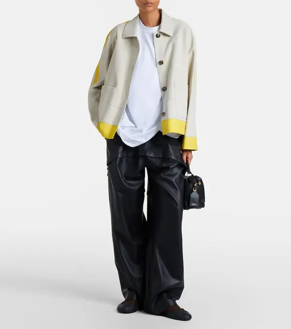 Loewe Suede And Leather Trimmed Jacket - Beige