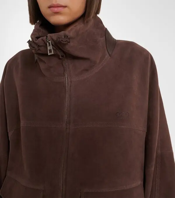 Loewe Leather-trimmed Suede Jacket