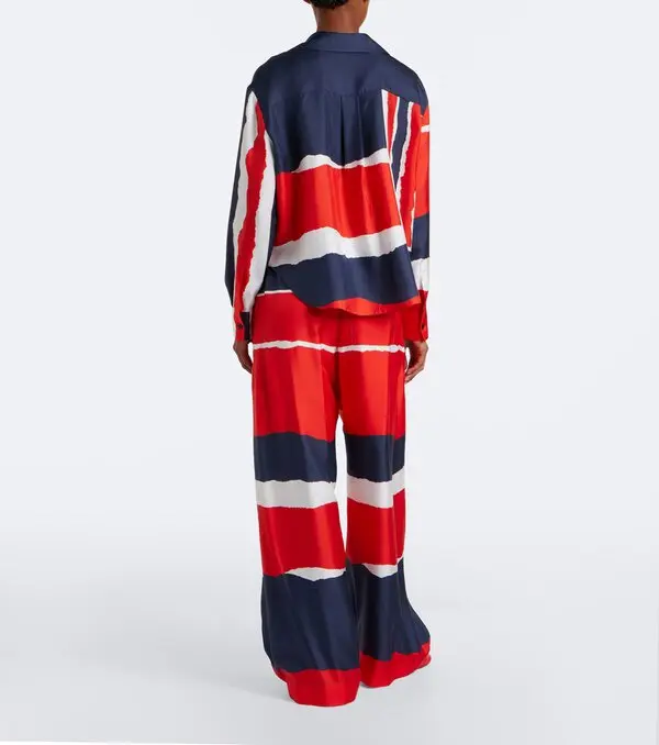 Loewe Printed Silk Twill Wide-leg Pants