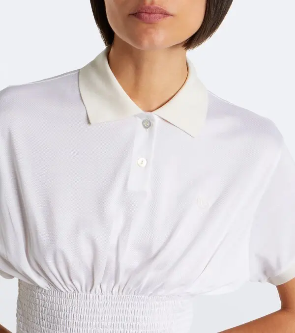 Gucci Shirred Silk Polo Top