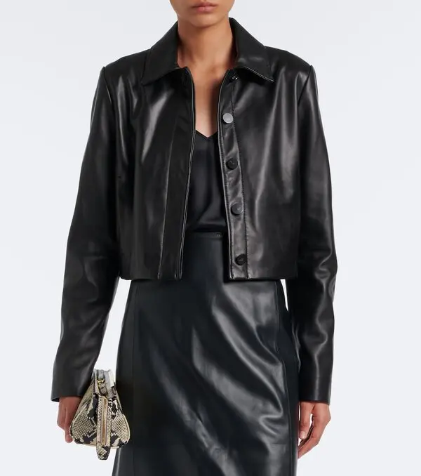Vince Cropped Leather Jacket