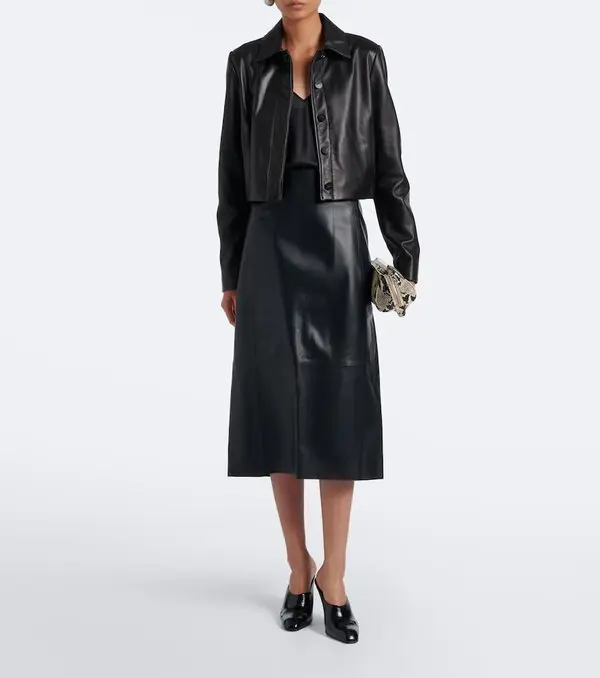 Vince Cropped Leather Jacket