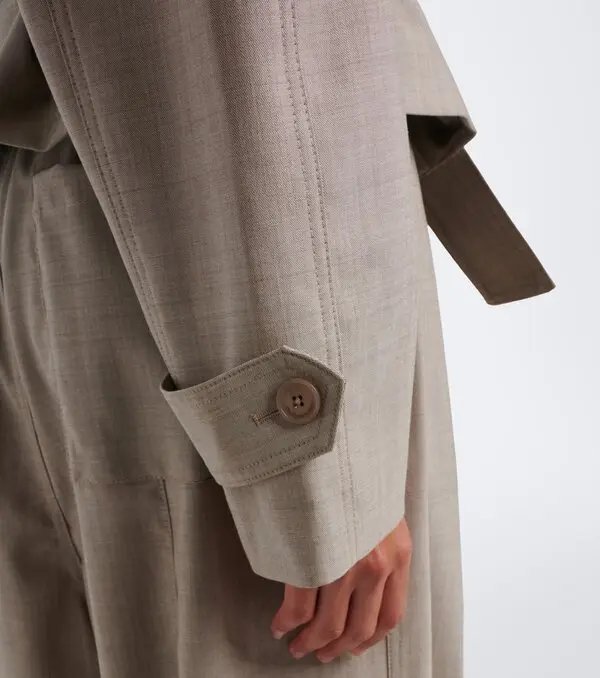 THE FRANKIE SHOP Melange Belted Wool Double-breasted Jacket