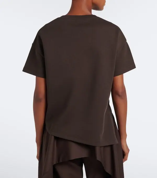 Loewe Anagram Asymmetrical Cotton-blend T-shirt - Brown