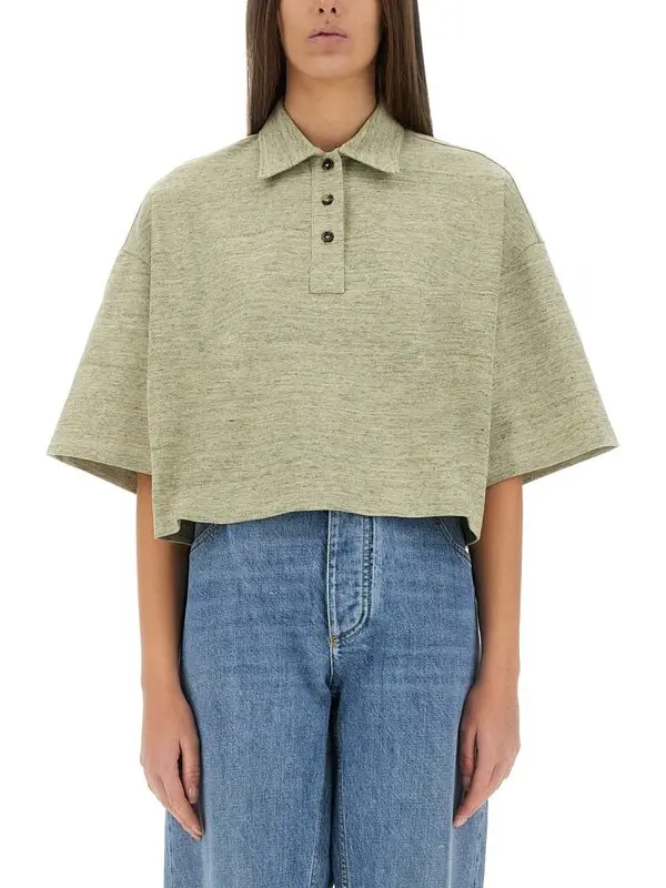 Bottega Veneta Cotton Pique Polo Shirt - Cream