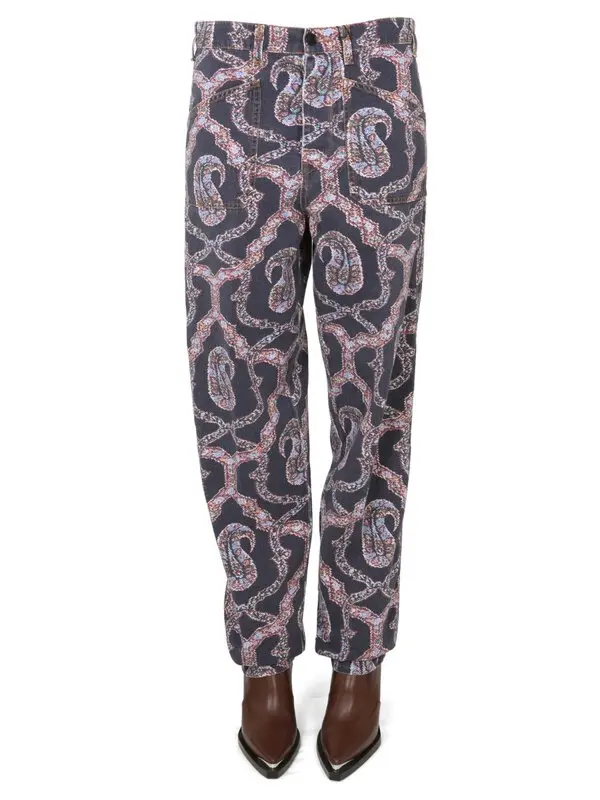 Etro Paisley Print Denim Pants - Multicolor