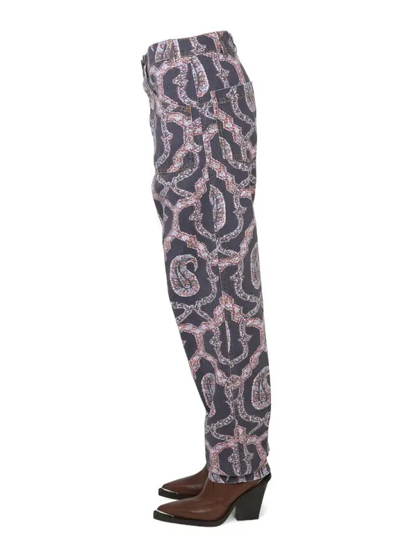 Etro Paisley Print Denim Pants - Multicolor