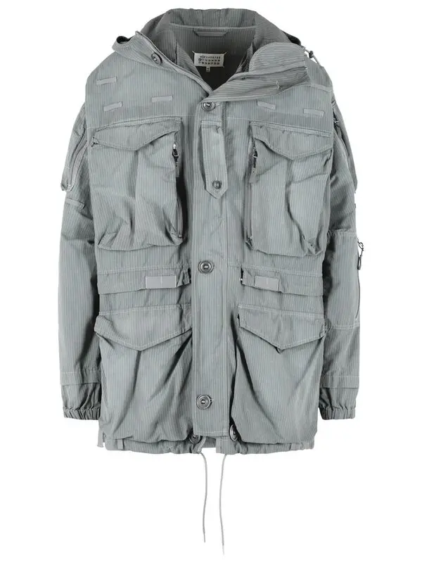 MAISON MARGIELA Hooded Parka With Multi-pocket Design - Green