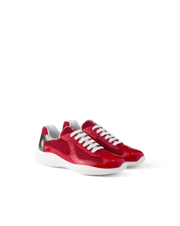 Prada Patent Leather And Technical Fabric America's Cup Sneakers