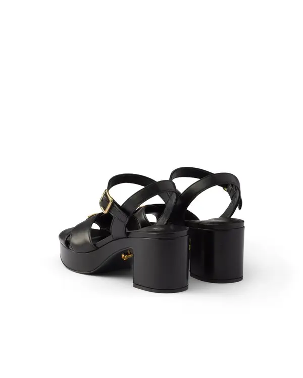 Prada Nappa Leather Platform Sandals