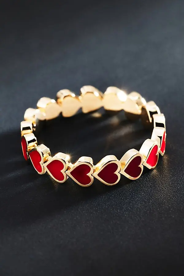 Anthropologie Alison Lou Heart Stack Rg - Gold